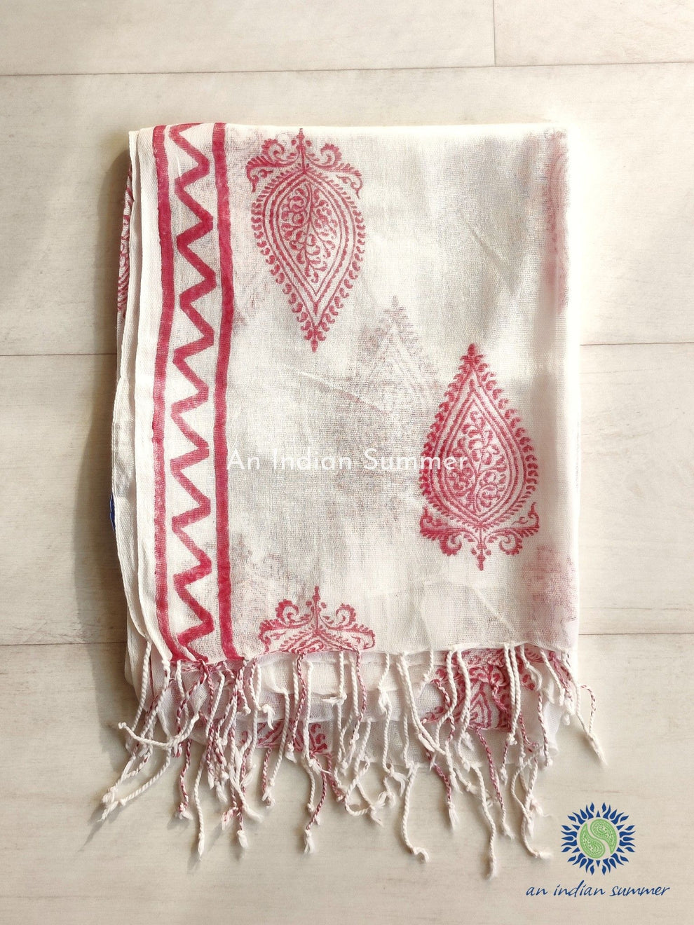 Hand Block Printed Handloom Woven Cotton Scarves - Available in 5 Desi ...